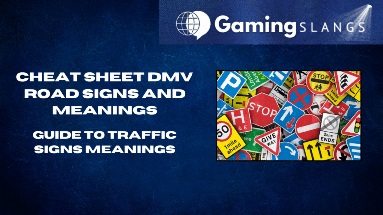 Cheat Sheet DMV Road Signs and Meanings - Gaming Slangs